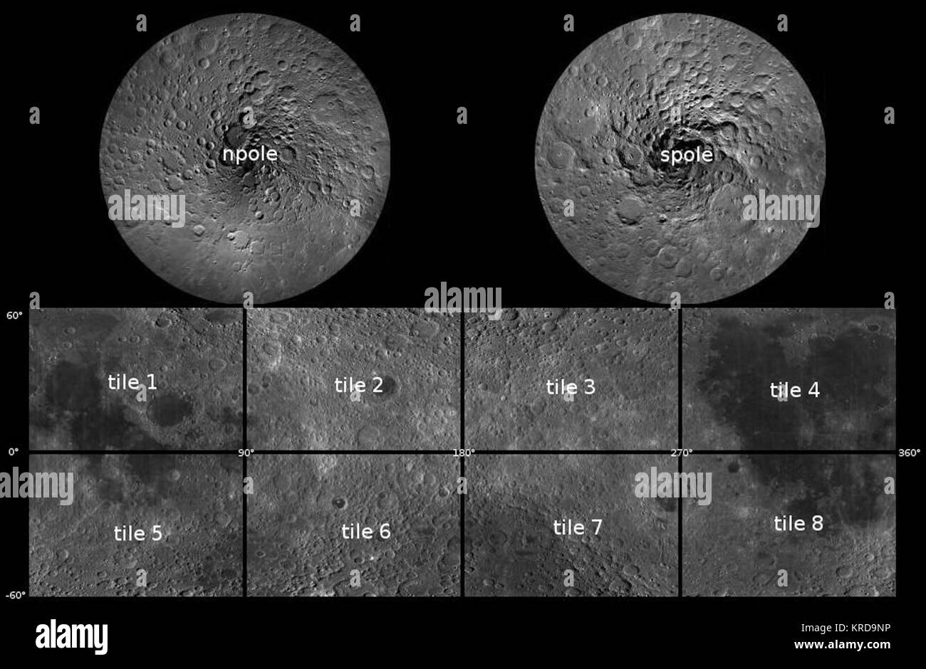 LROC-WAC Global Morphologic Map - Tile overview Stock Photo - Alamy