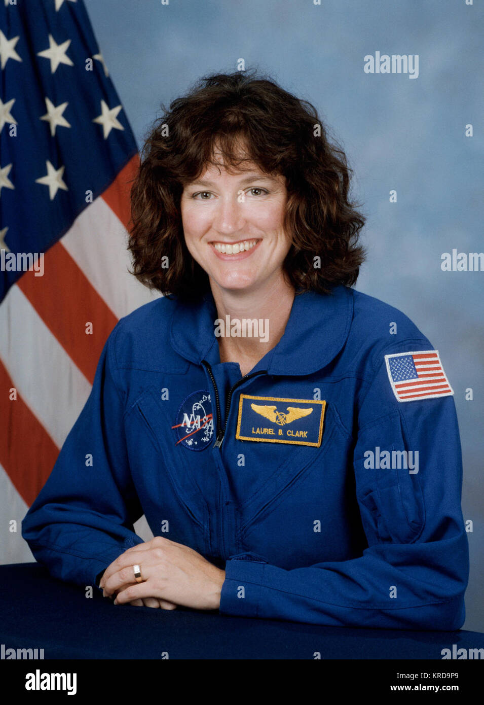 Laurel Clark, NASA photo portrait in blue suit Stock Photo - Alamy