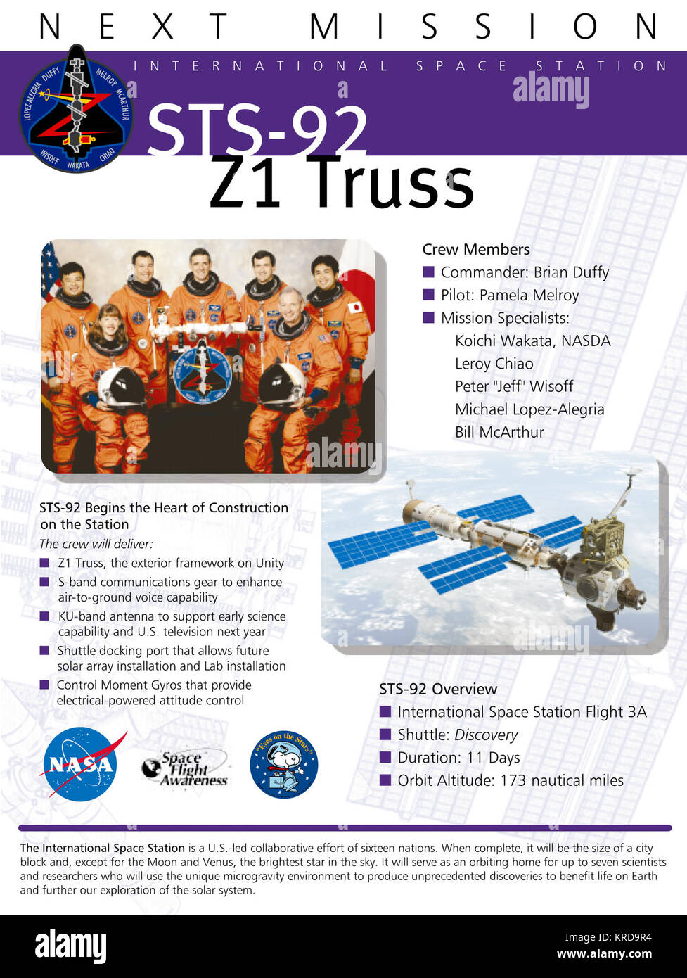 STS-92 Mission Poster STS-92 Mission Poster Stock Photo - Alamy