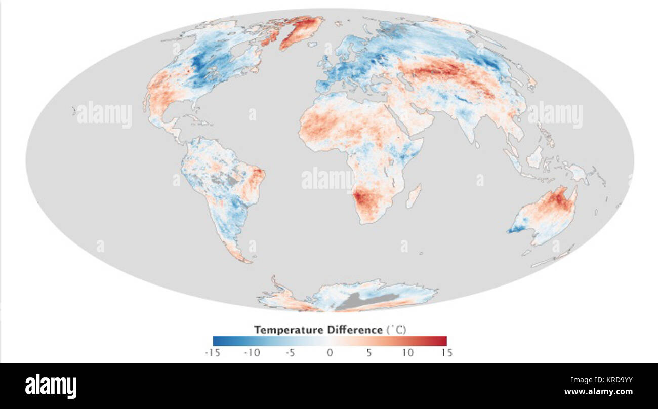 MODIS temperature map Stock Photo - Alamy