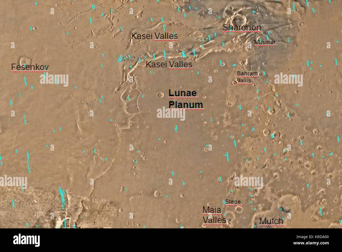 Lunae Palus map Stock Photo - Alamy