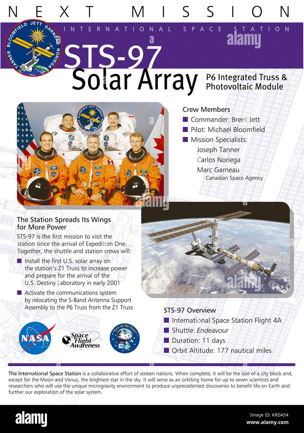 STS-97 ''Solar Array'' NASA Space Flight Awareness mission poster STS ...