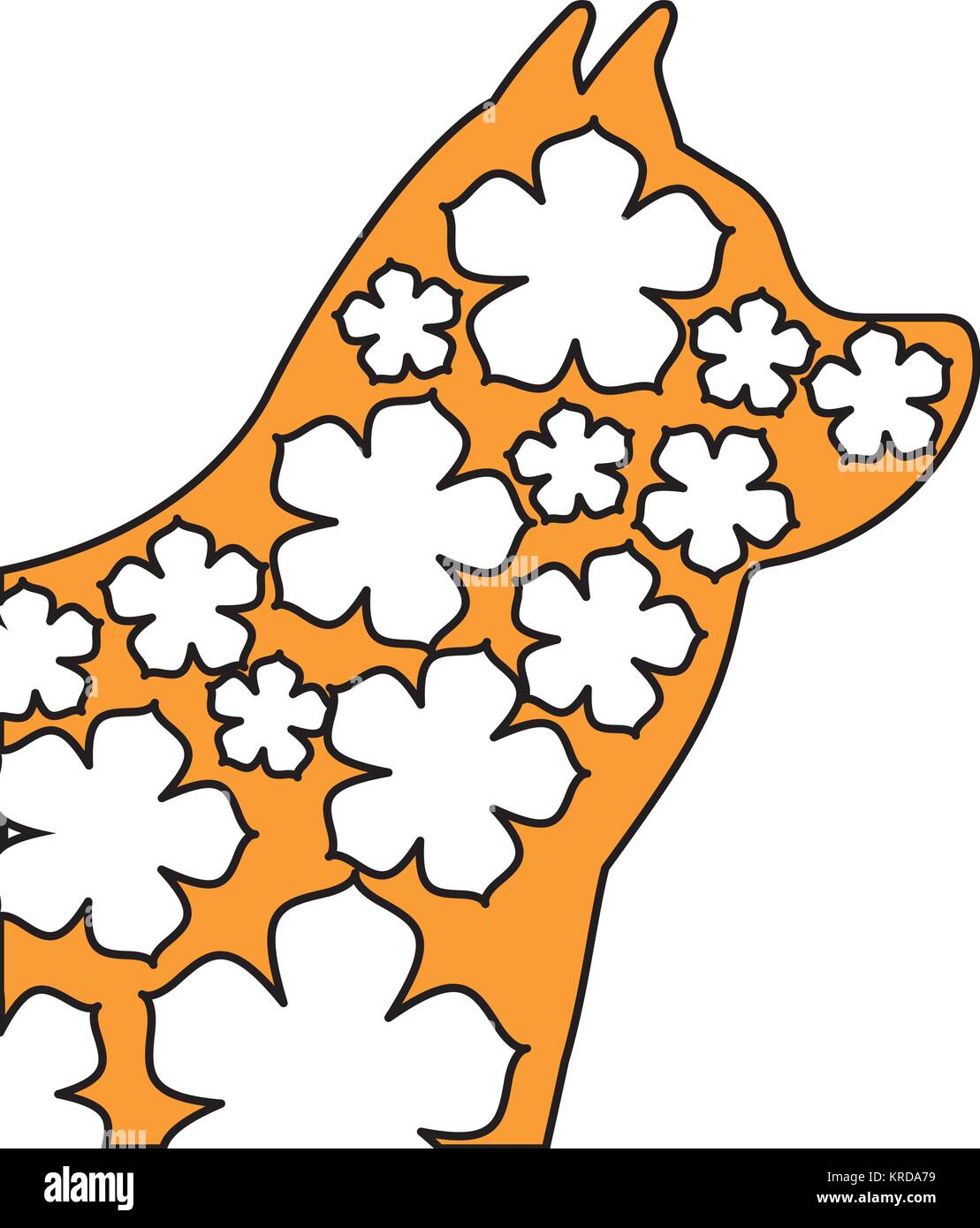 dog mascot silhouette with skin floral Stock Vector Image & Art - Alamy