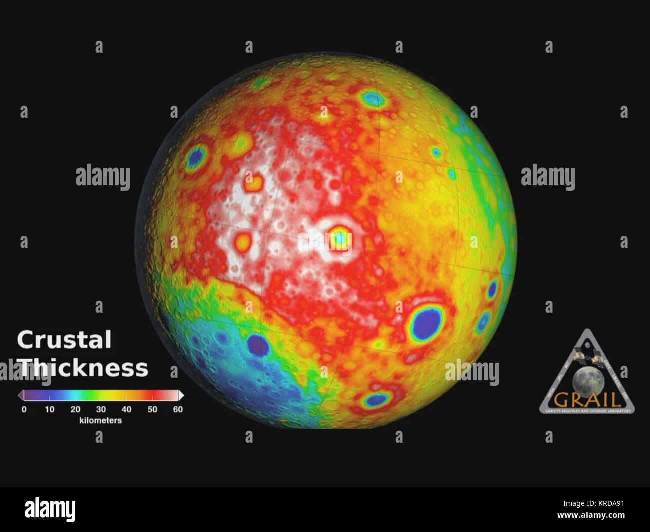 Map of moon's crust Stock Photo - Alamy