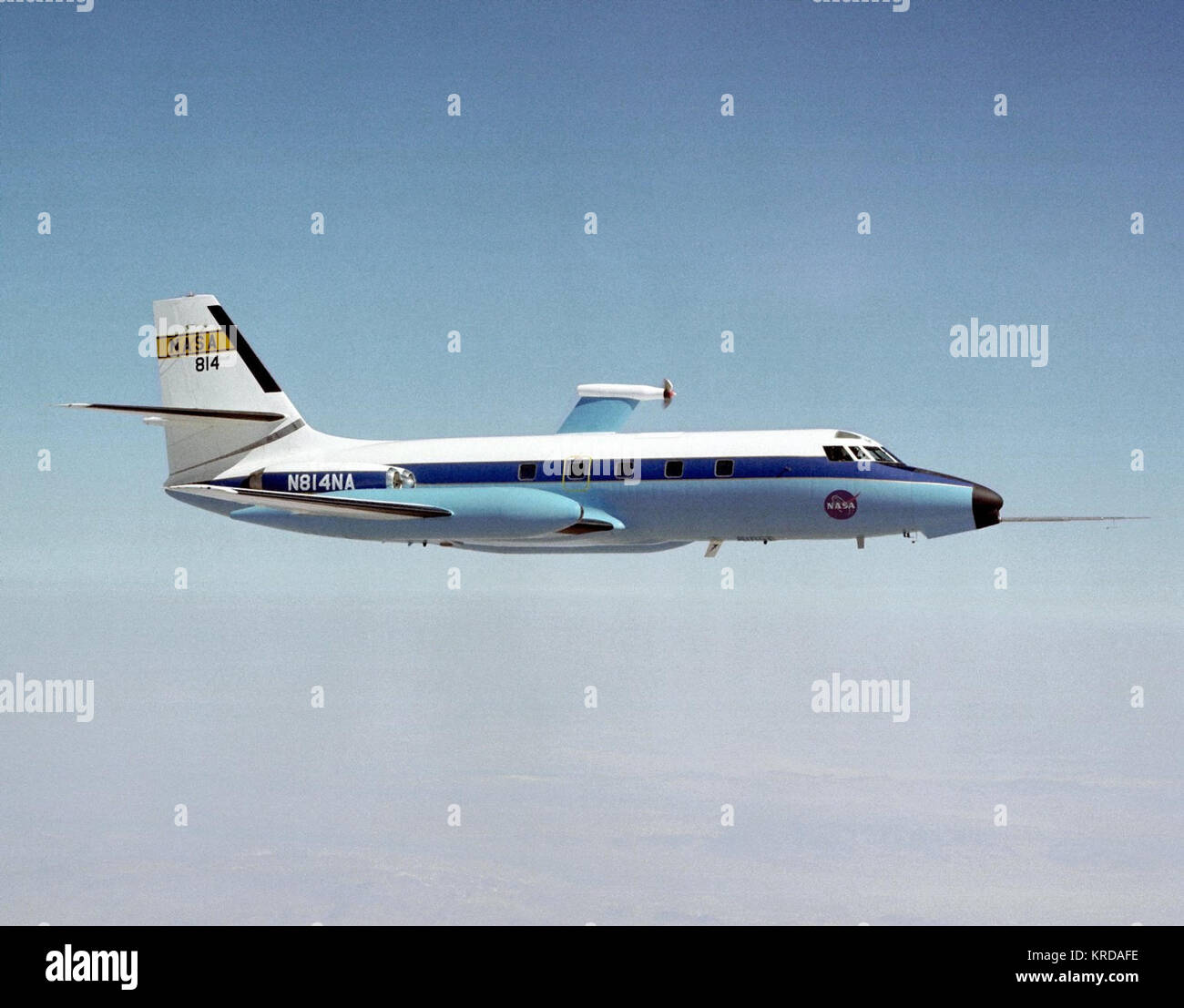 NASA C-140 JetStar propfan testbed at Dryden 1981 Stock Photo - Alamy
