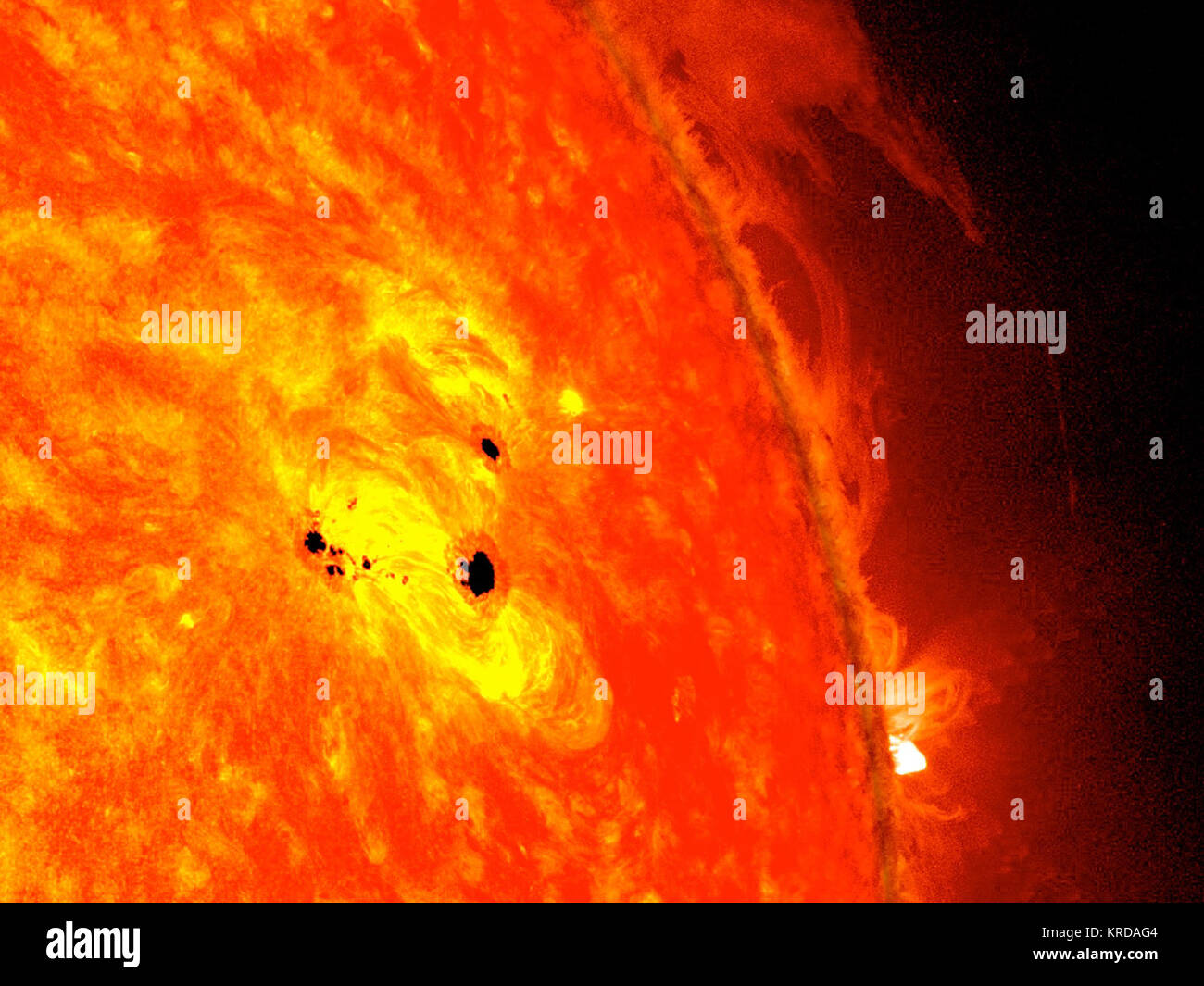 NASA's SDO Observes Fast-Growing Sunspot Stock Photo - Alamy