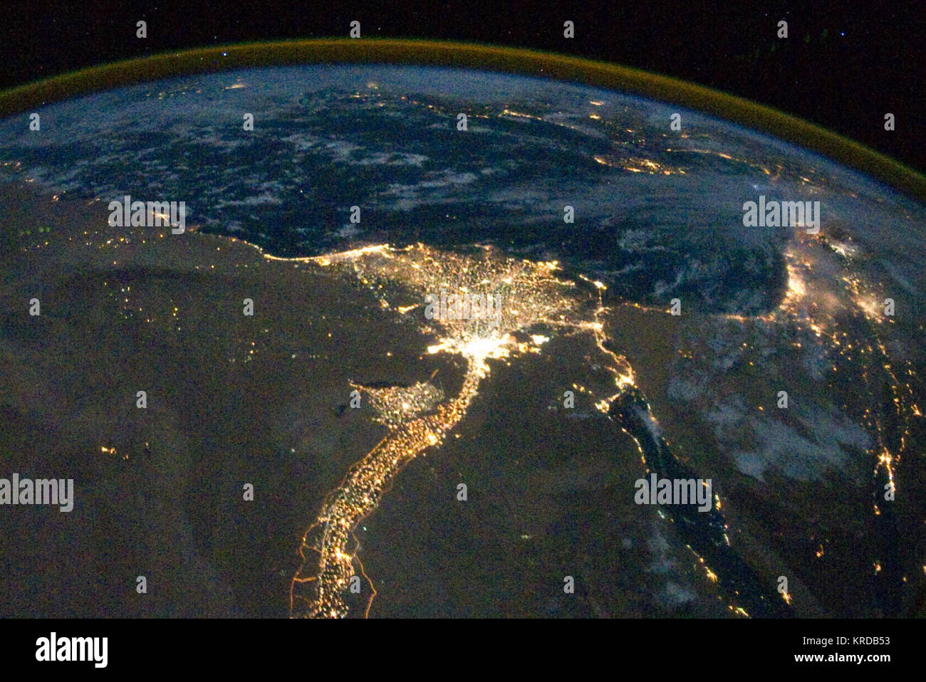 Nile River Delta at Night cropped Stock Photo - Alamy