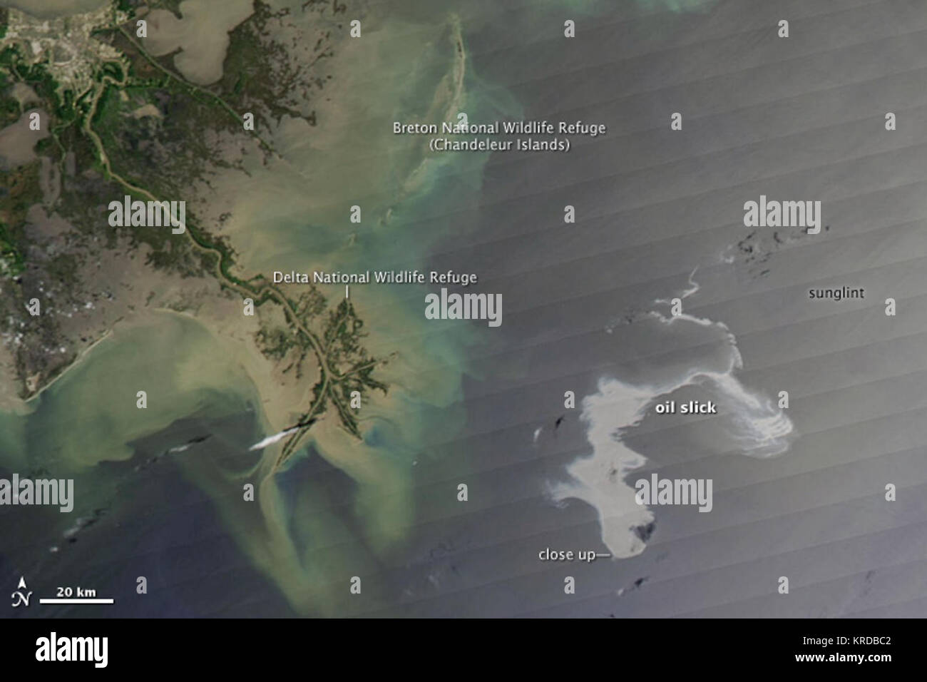 Oil Leak from Damaged Well in Gulf of Mexico 2010-04-25 Stock Photo - Alamy