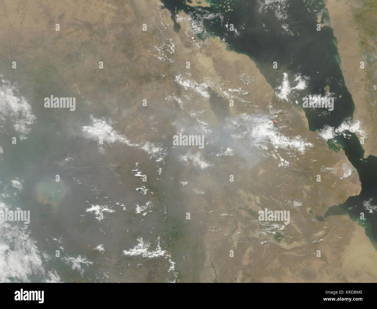 Plume from Nabro volcano, Eritrea (morning overpass) 06-15-2011 Stock ...