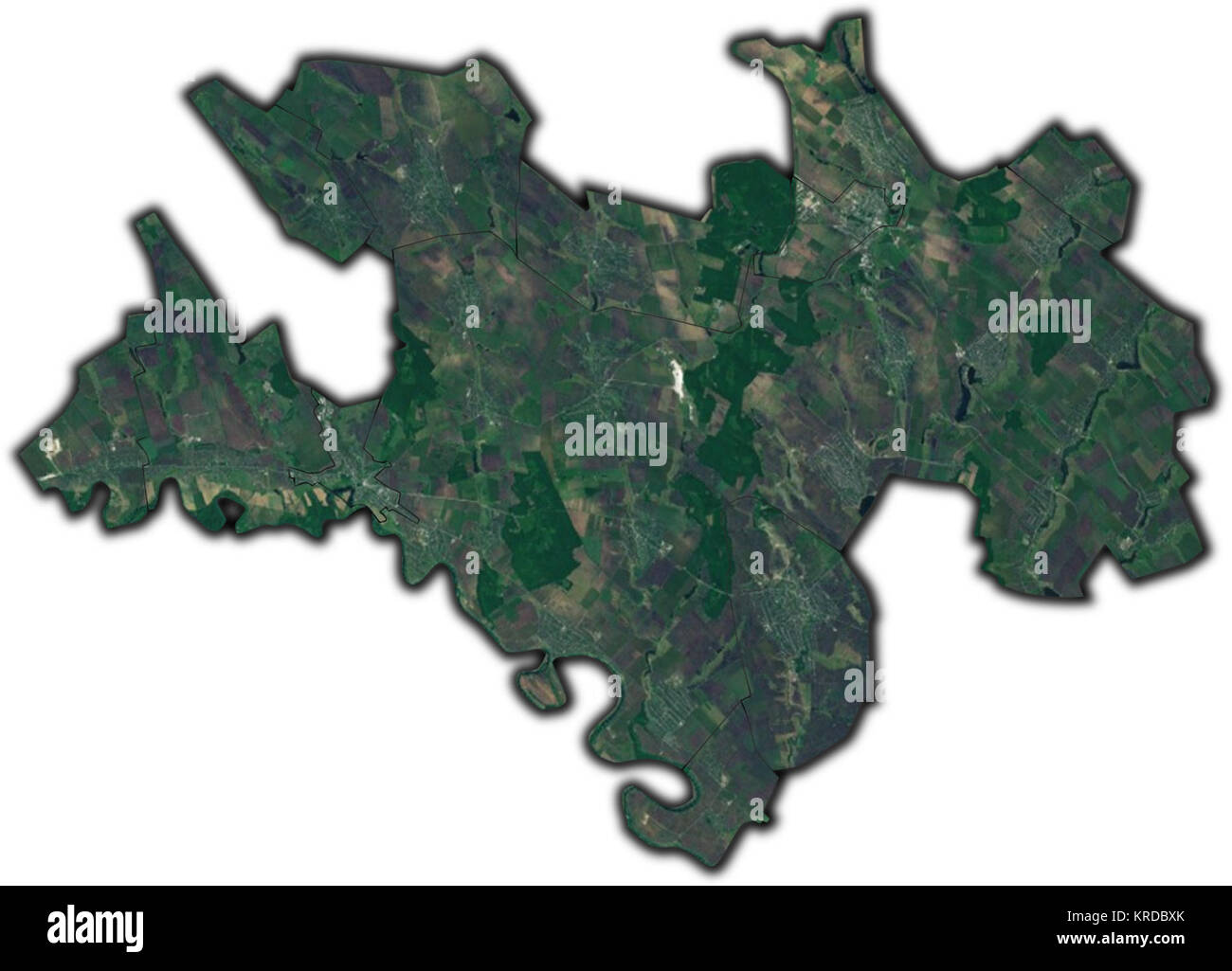 Raionul Briceni vedere din satelit Stock Photo - Alamy