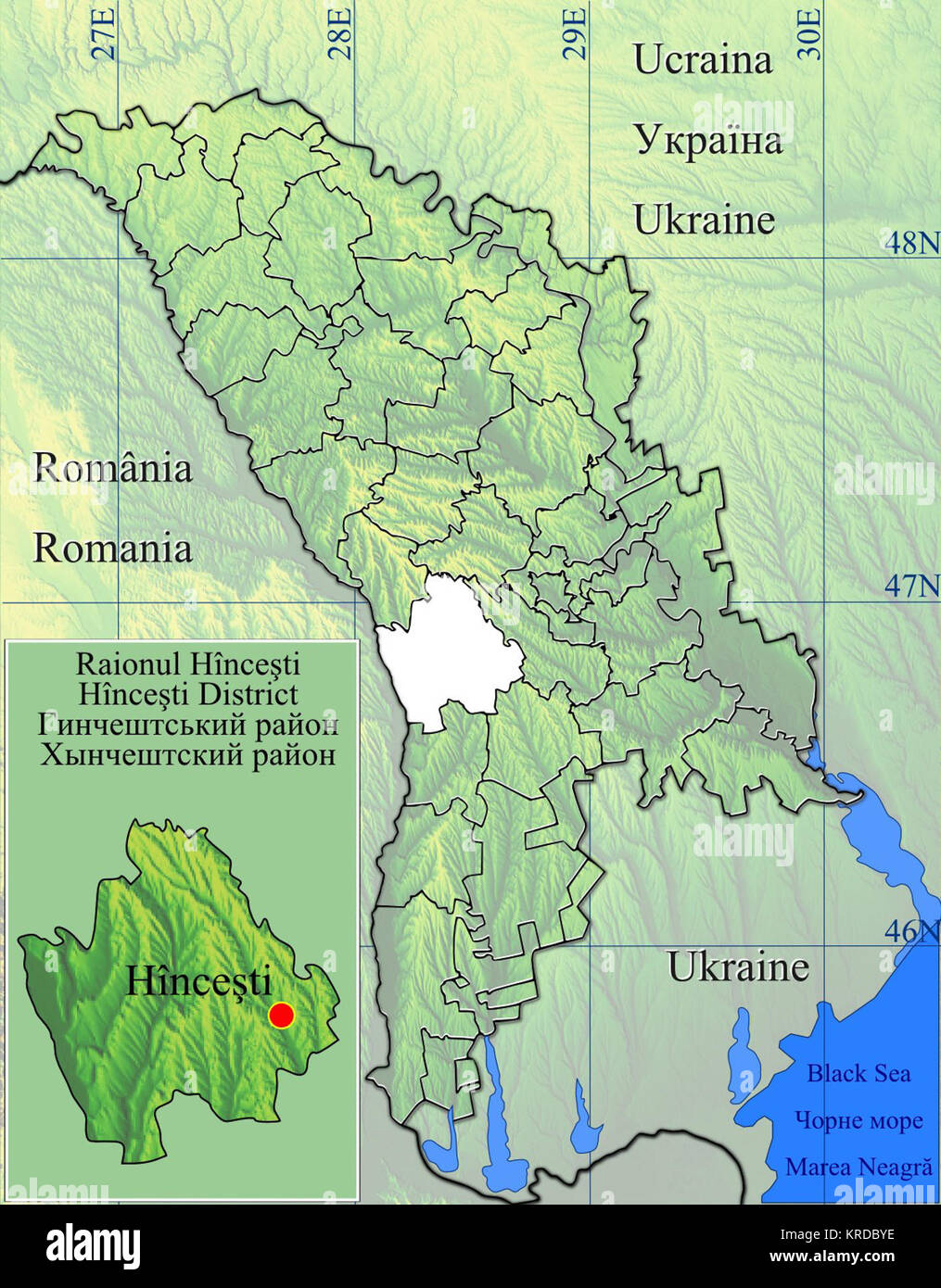 Raionul Hincesti location map Stock Photo - Alamy