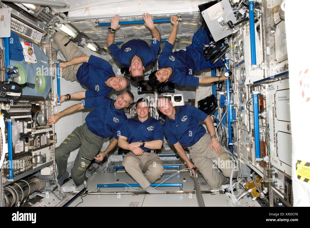 STS-123 crew onboard the ISS Stock Photo - Alamy