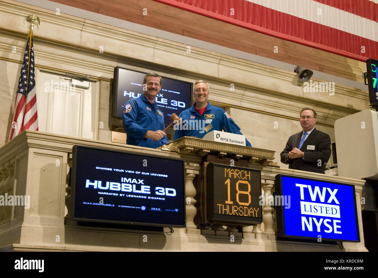 STS-125 Crew Visits the Stock Exchange Stock Photo - Alamy