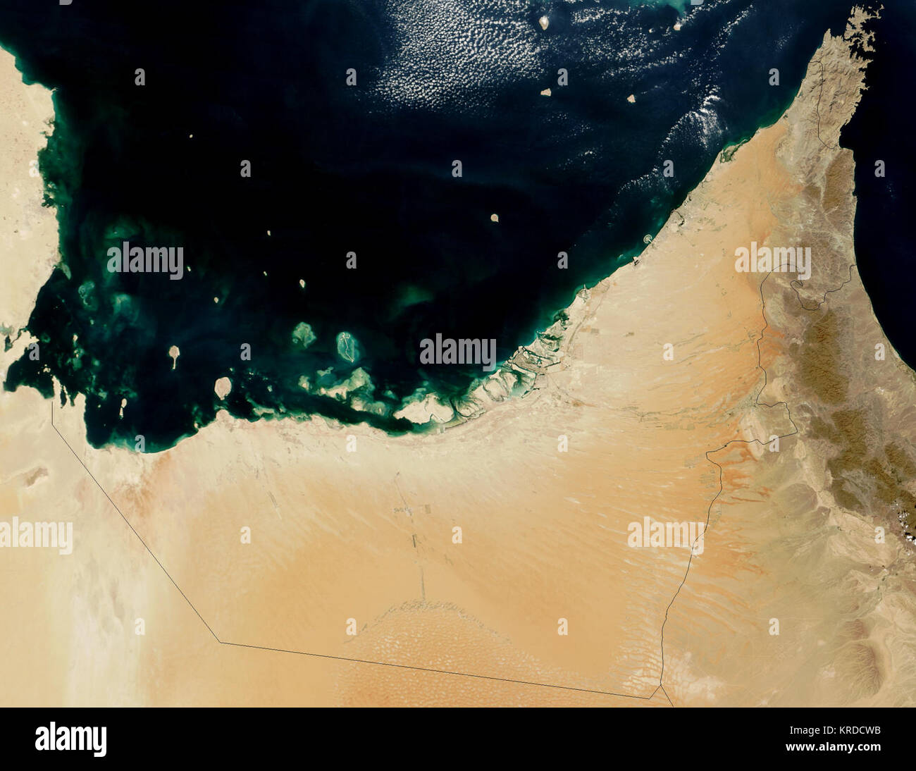 Satellite image of United Arab Emirates in October Stock Photo - Alamy