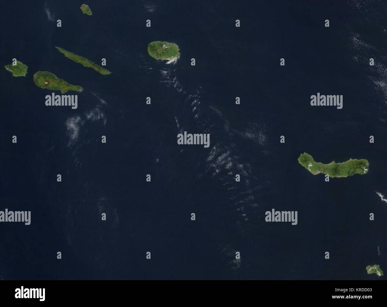 Satellite image of The Azores in May 2003 Stock Photo - Alamy