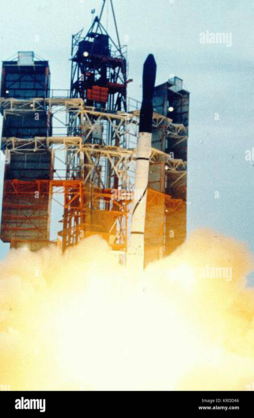 Scout X-1 with Explorer 9 Feb 16 1961 2 Stock Photo - Alamy