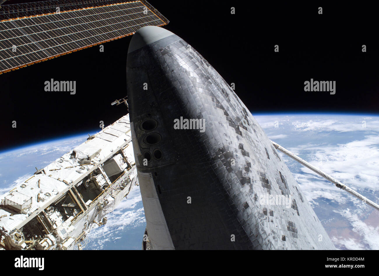 Shuttle docked at ISS STS114 Stock Photo - Alamy