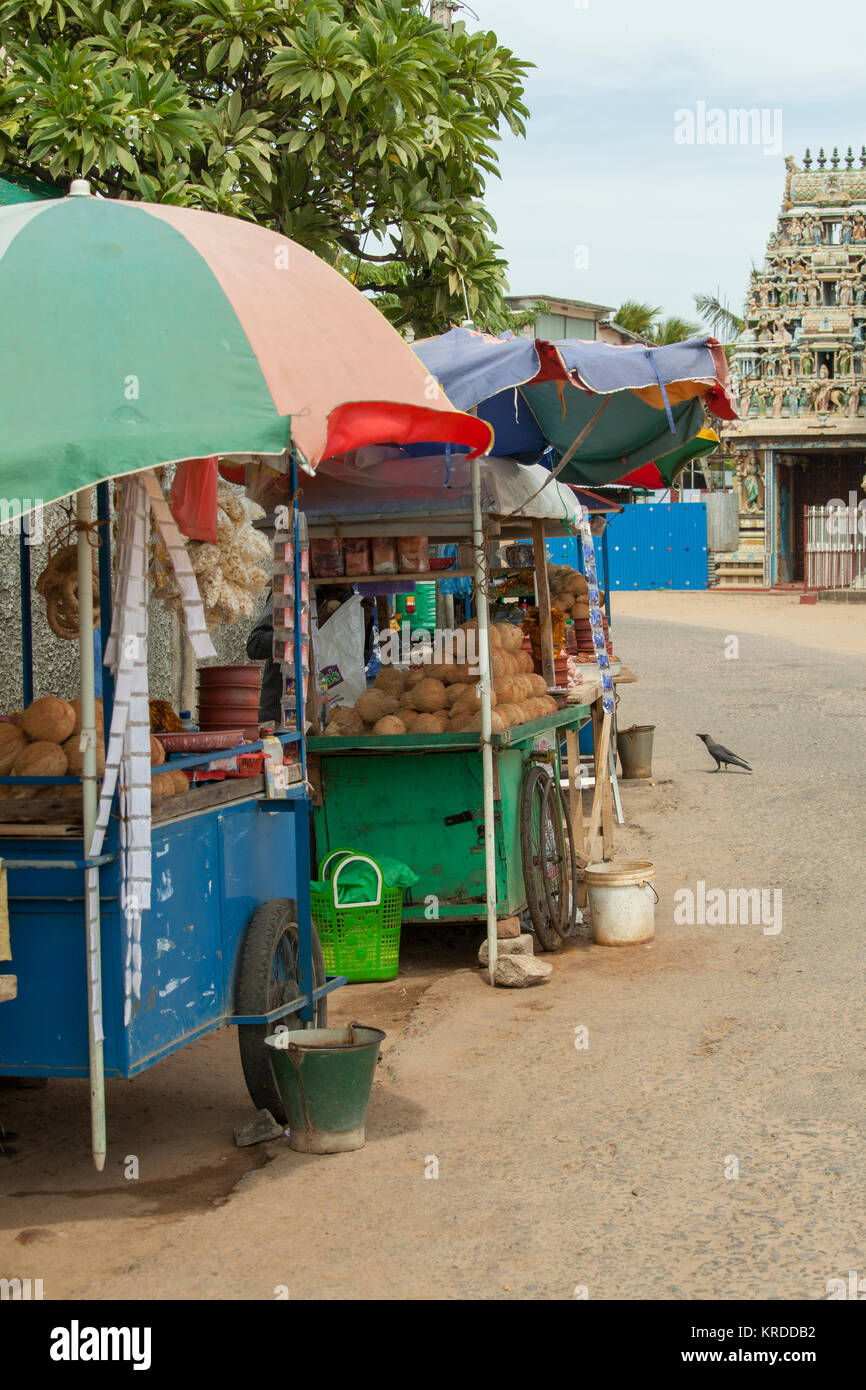 Coconut milk vendor stalls in street in Trincomalee, Sri Lanka Stock ...