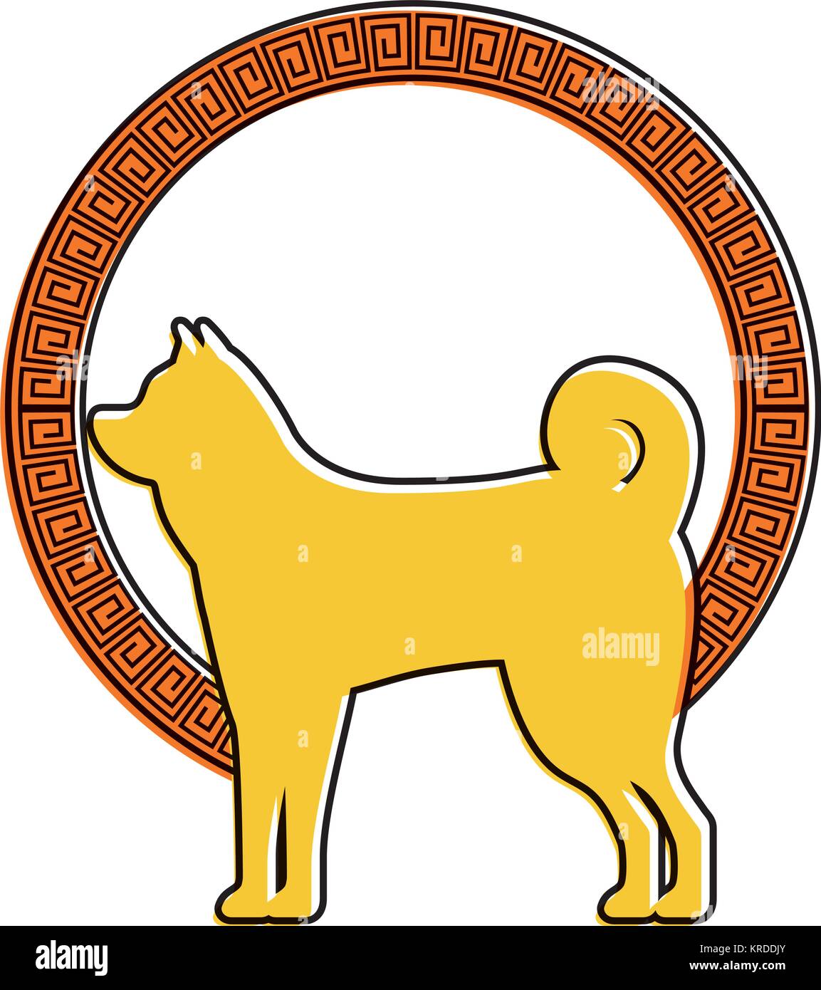 silhouette chinese dog frame decoration Stock Vector Image & Art - Alamy