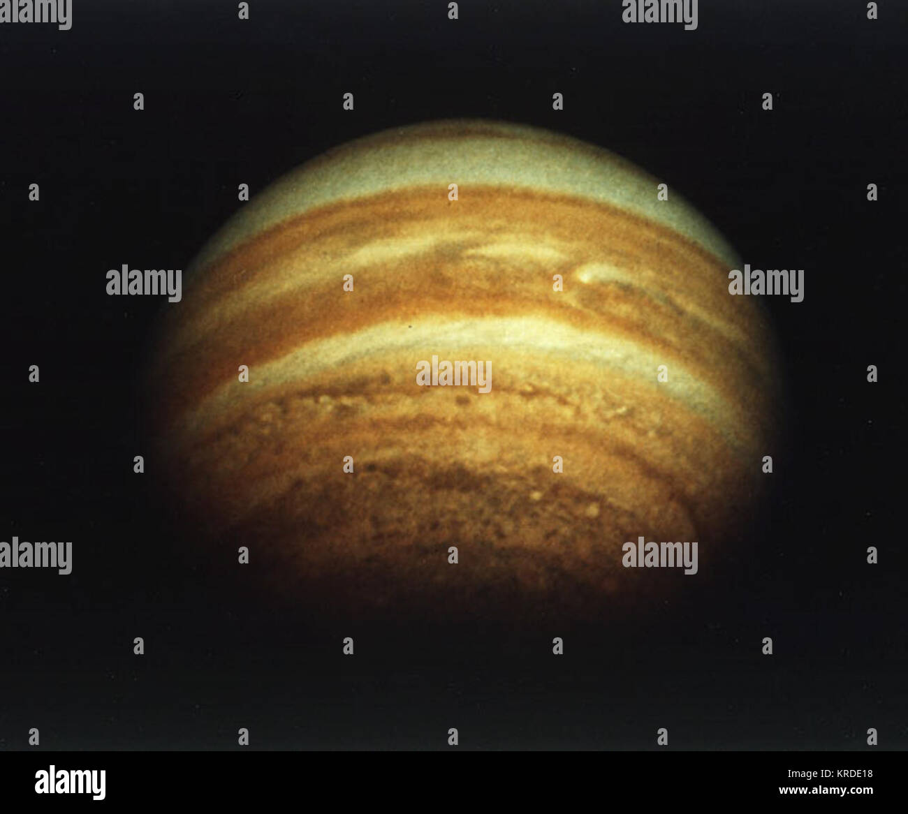 The planet Jupiter as seen from above its north pole by Pioneer 11 ...