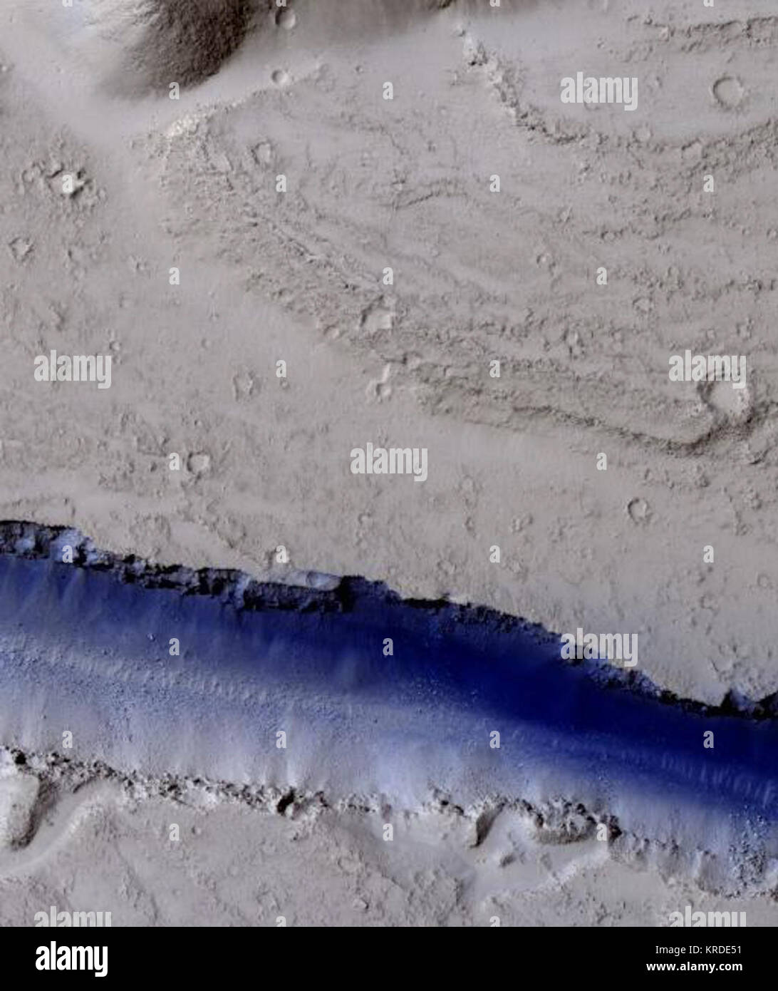 Troughs showing blue in Elysium Planitia Stock Photo - Alamy