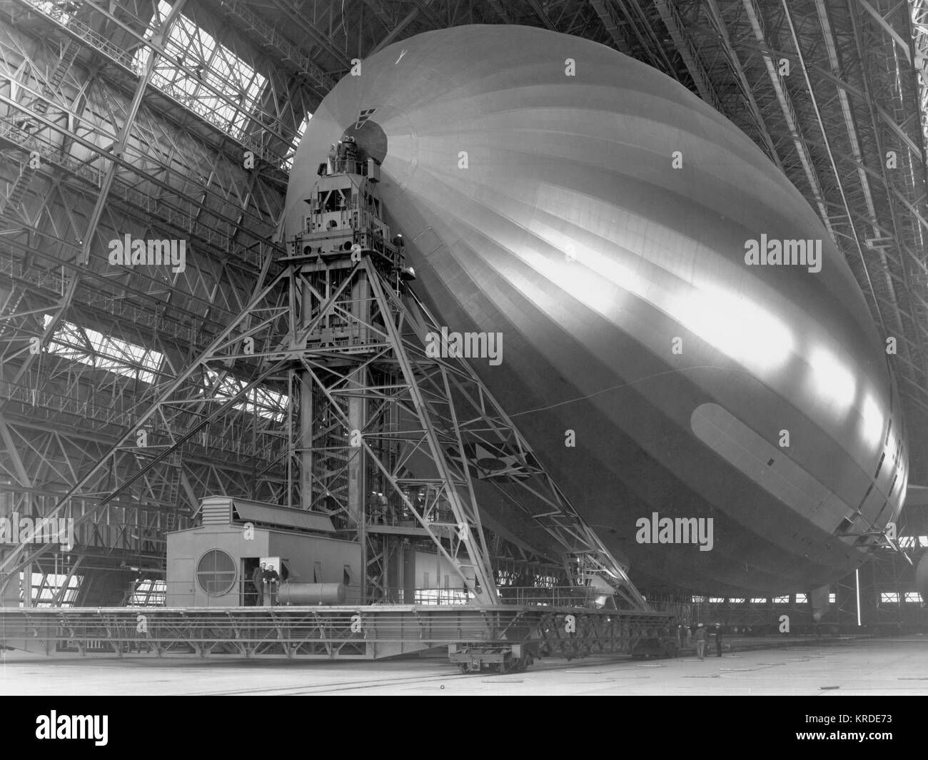 USS Macon inside Hangar One Stock Photo - Alamy