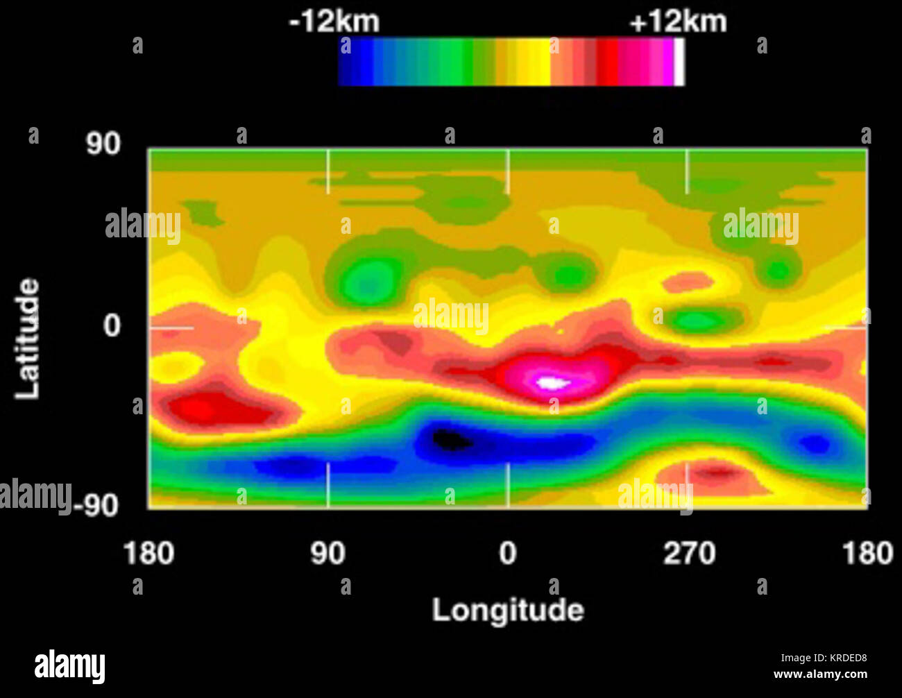 Vesta elevation map HST1996 Stock Photo - Alamy
