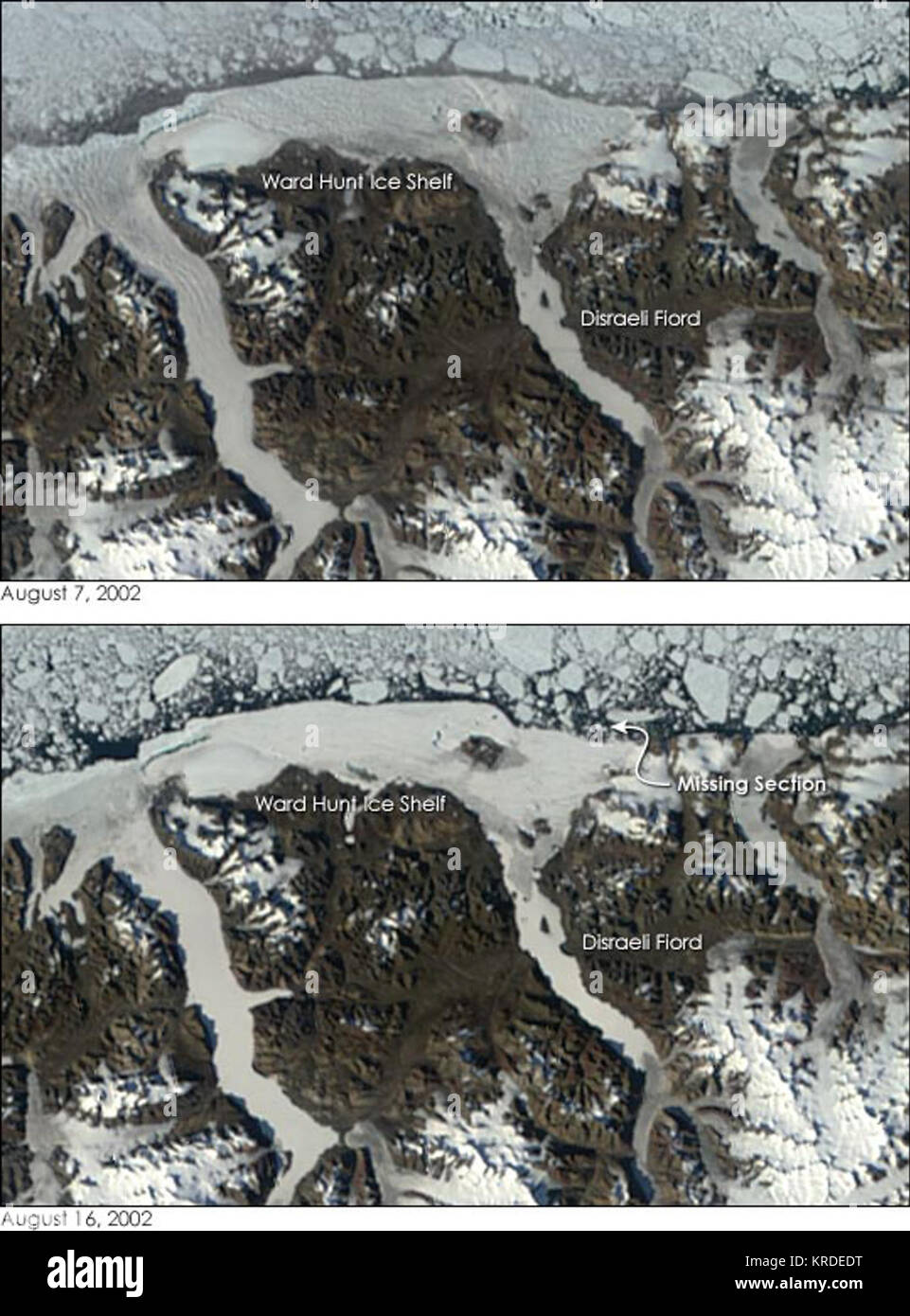 Ward Hunt Iceshelf 2002 MODIS Stock Photo - Alamy