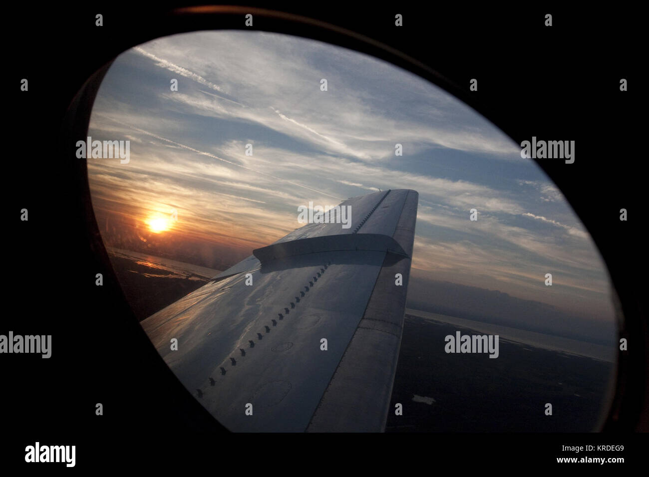 Wing of a Shuttle Training Aircraft as it performs touch-and-go ...