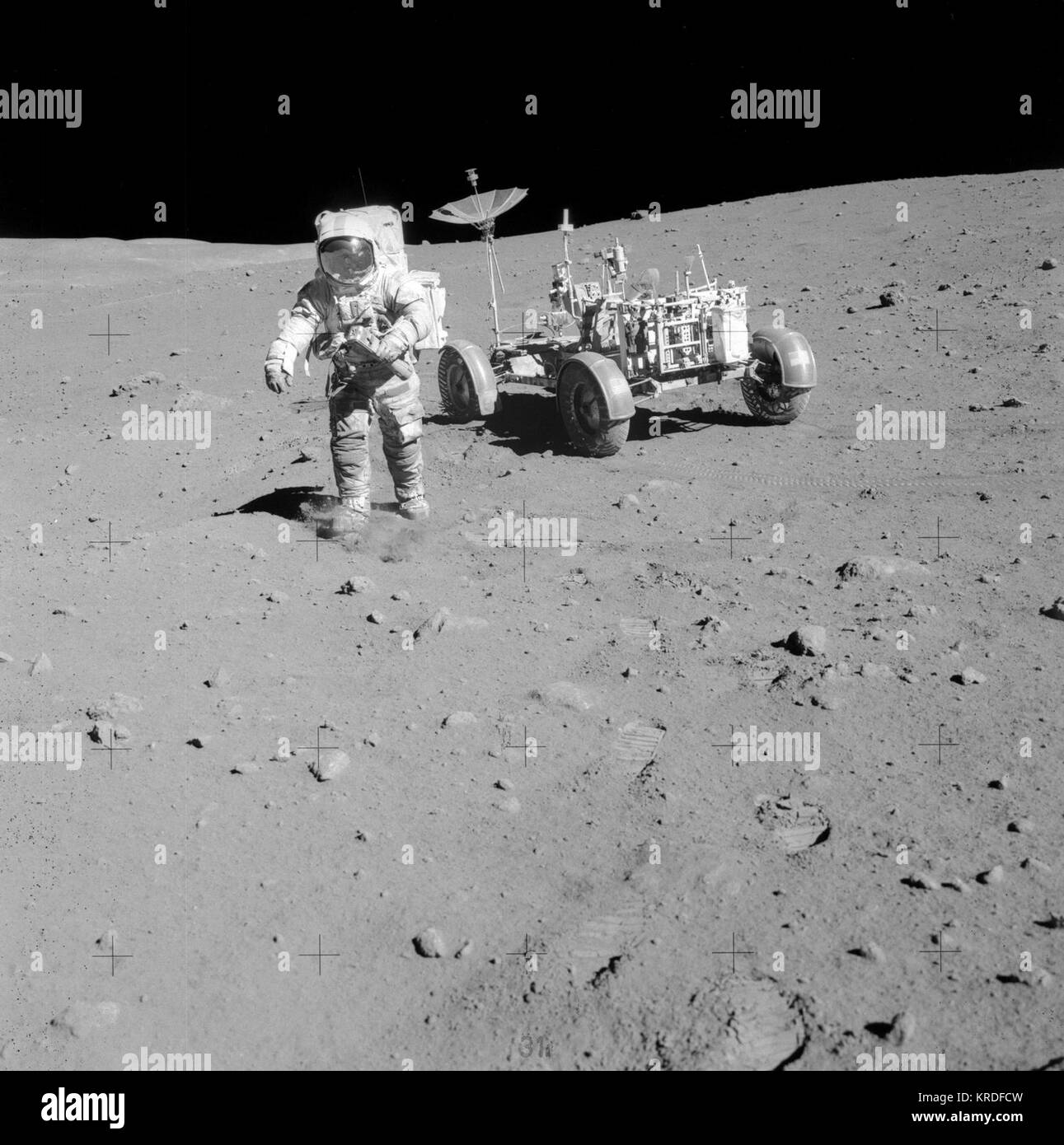 Apollo 15 Dave Scott at St. 10 Stock Photo - Alamy