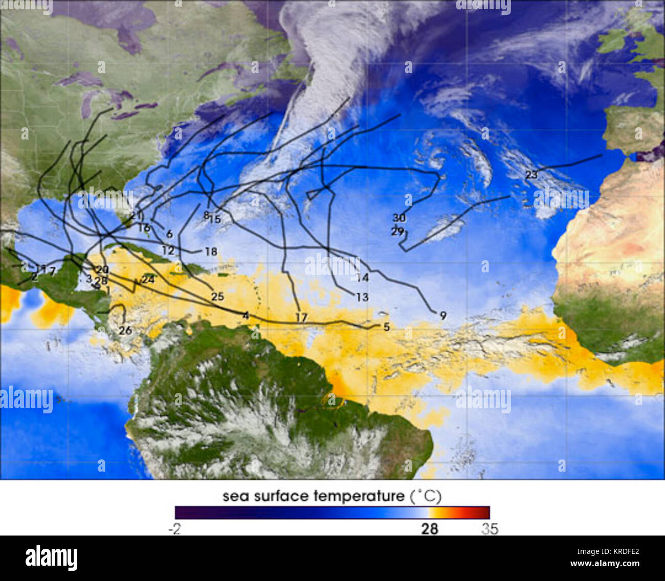 Atlantic hurricanes 2005 Stock Photo - Alamy