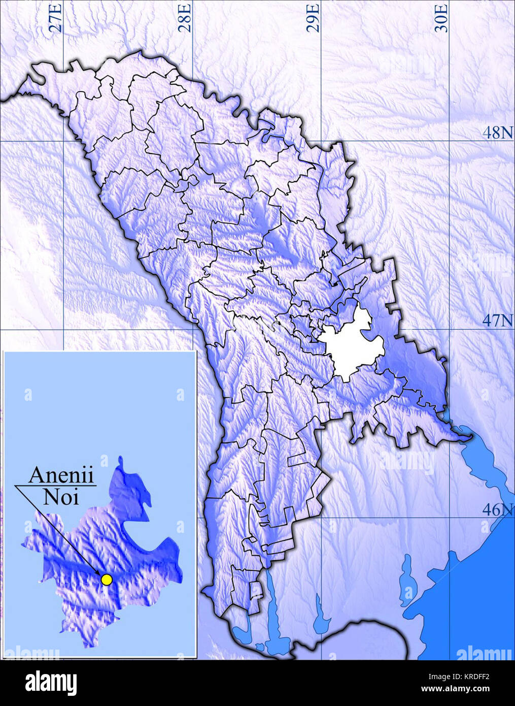 Anenii Noi location blank blue map Stock Photo - Alamy