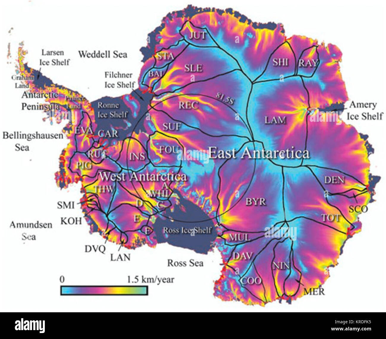 Antarctica glacier flow rate Stock Photo - Alamy