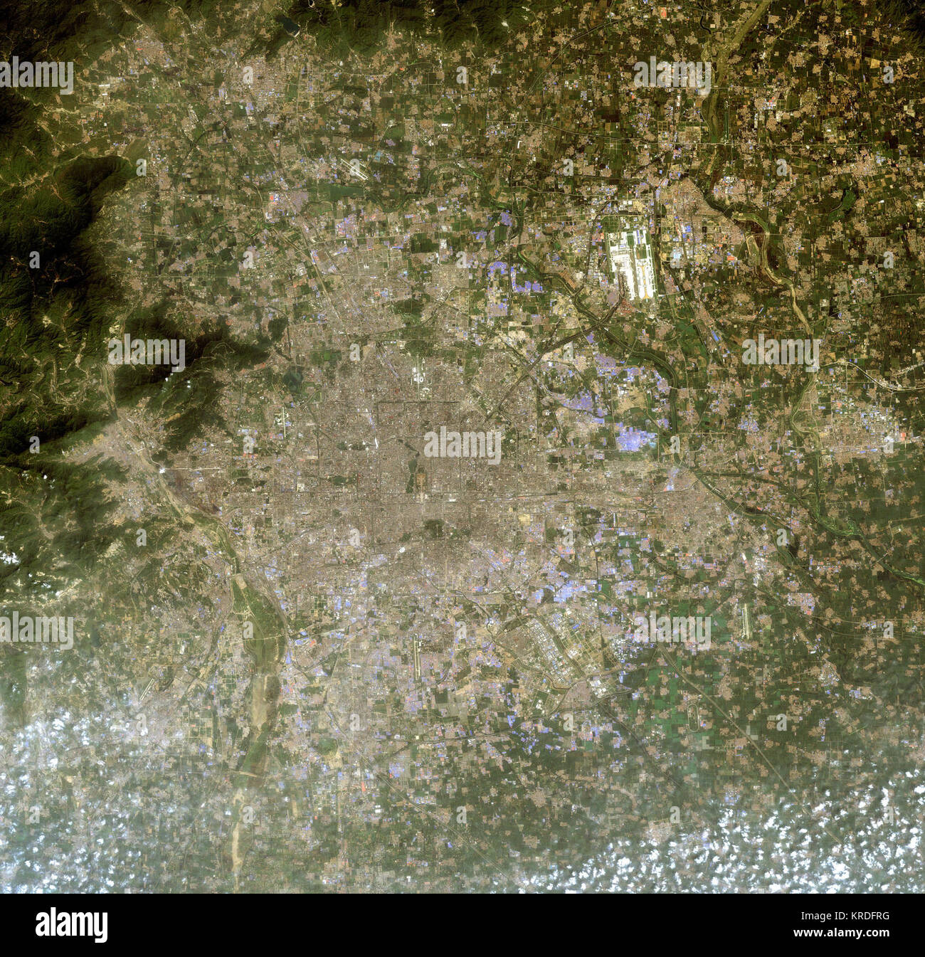 Beijing satellite image, LandSat-5, 2010-08-08 Stock Photo - Alamy