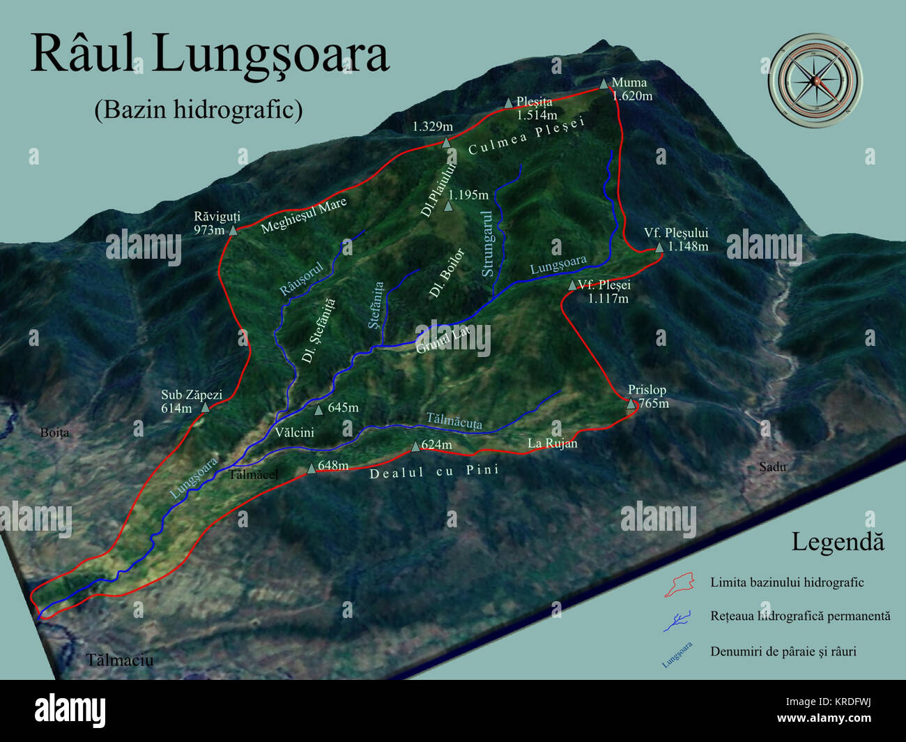 Bazinul hidrografic al Lungsoarei, Talmacel Stock Photo - Alamy