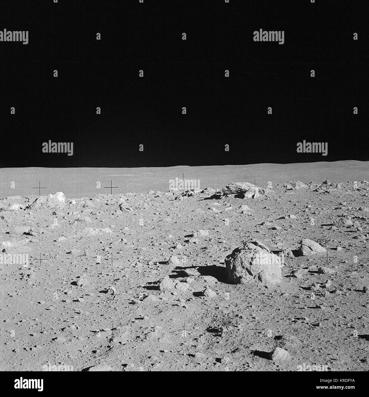 Apollo 14 cone crater boulders Stock Photo - Alamy