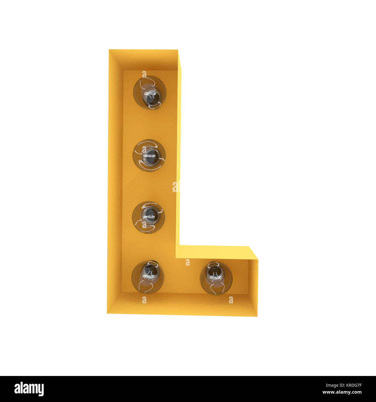 Letter L light sign yellow vintage. 3D rendering Stock Photo - Alamy