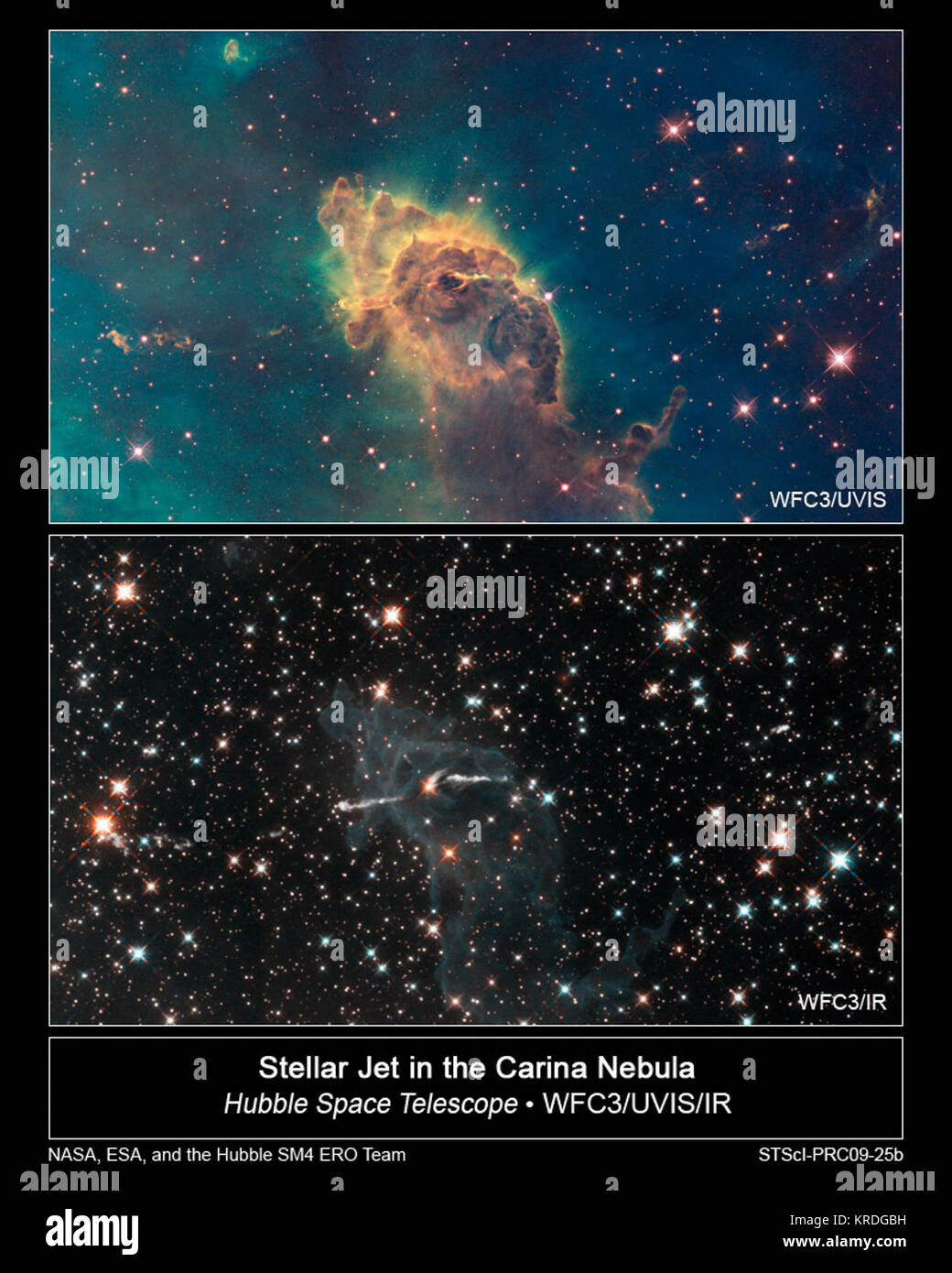 Carina Nebula in Visible and Infrared Stock Photo - Alamy