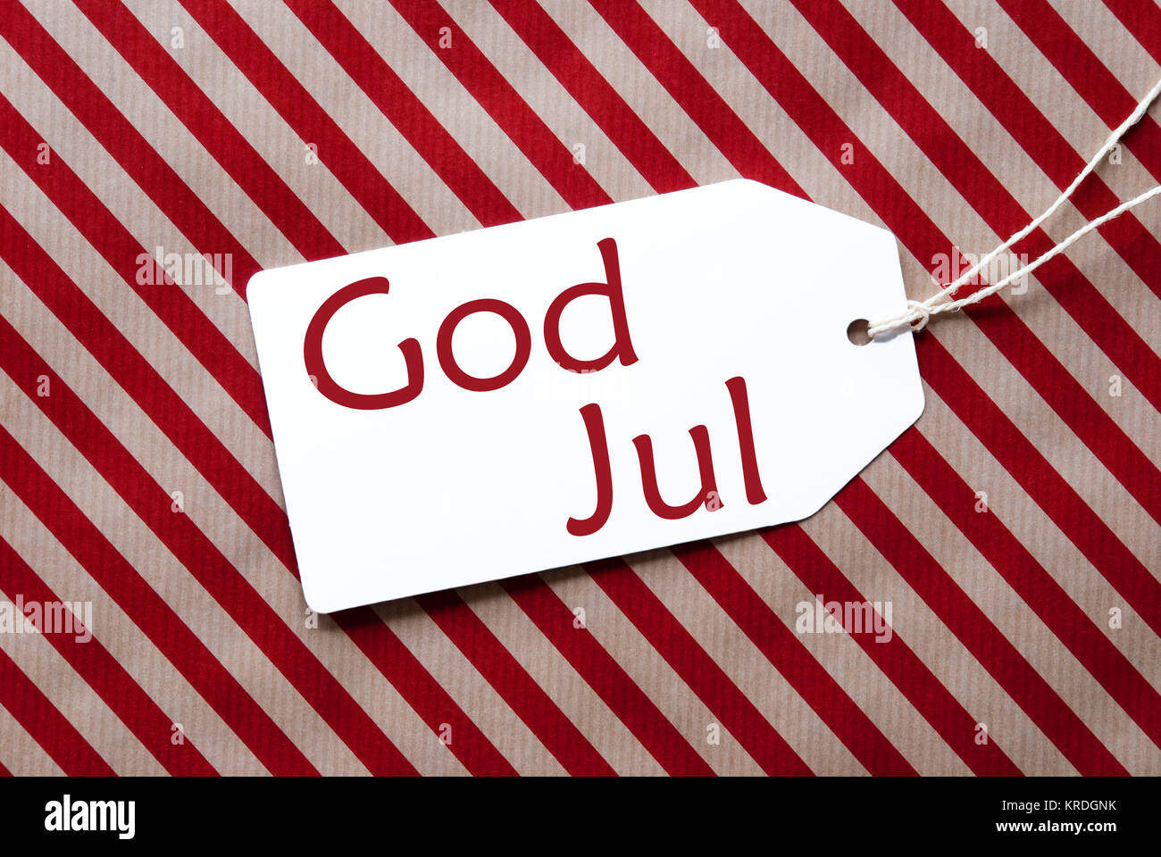 One Label On A Red And Brown Striped Wrapping Paper. Textured ...