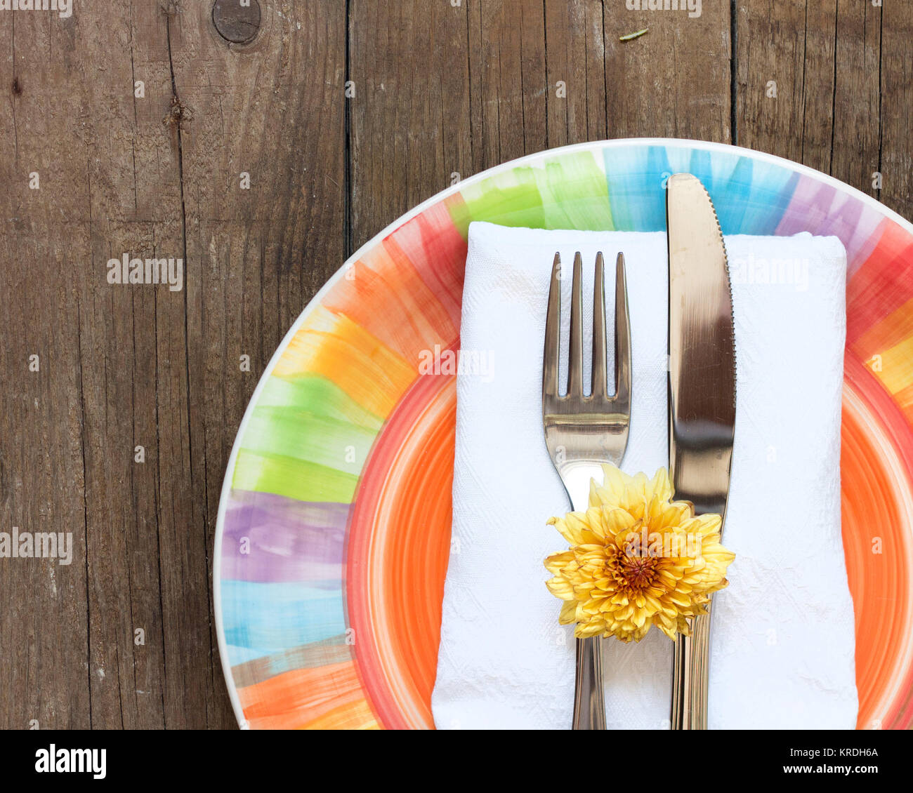 Colorful Table setting Stock Photo - Alamy