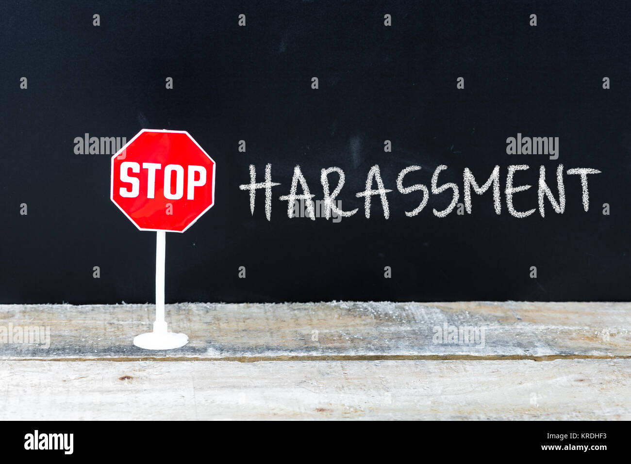 STOP HARASSMENT message written on chalkboard Stock Photo - Alamy