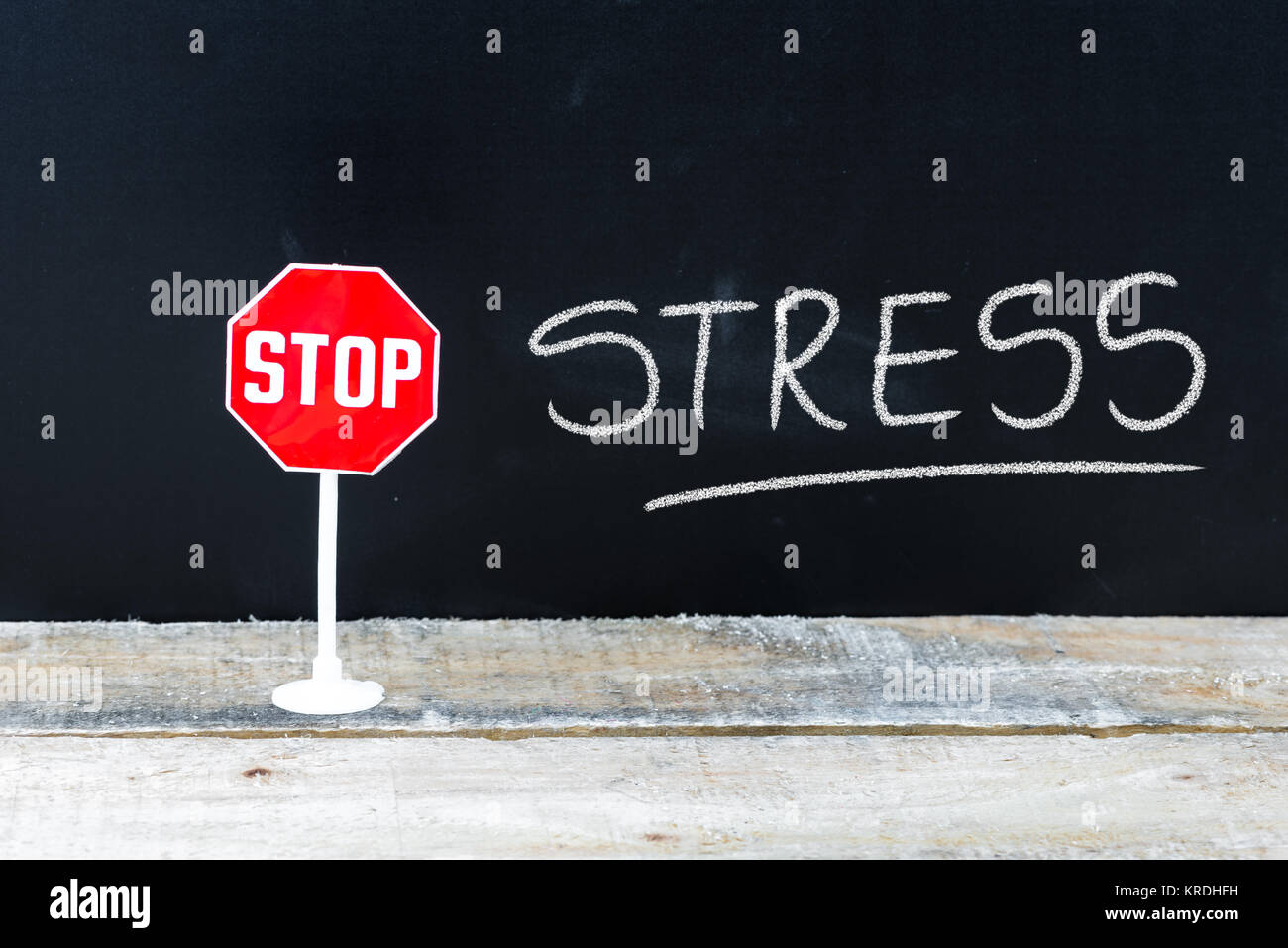 STOP STRESS message written on chalkboard Stock Photo - Alamy