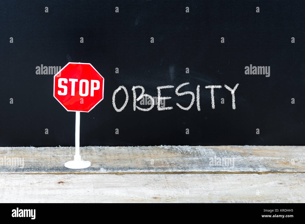 STOP OBESITY message written on chalkboard Stock Photo - Alamy