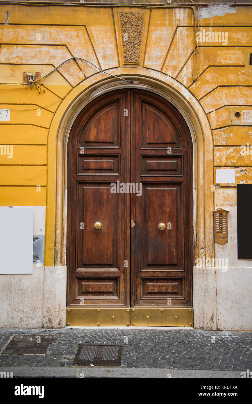Beautiful door in Rome, Italy Stock Photo - Alamy