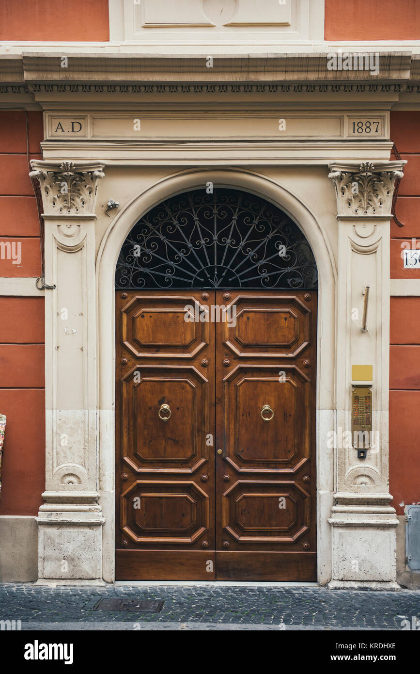 Beautiful door in Rome, Italy Stock Photo - Alamy