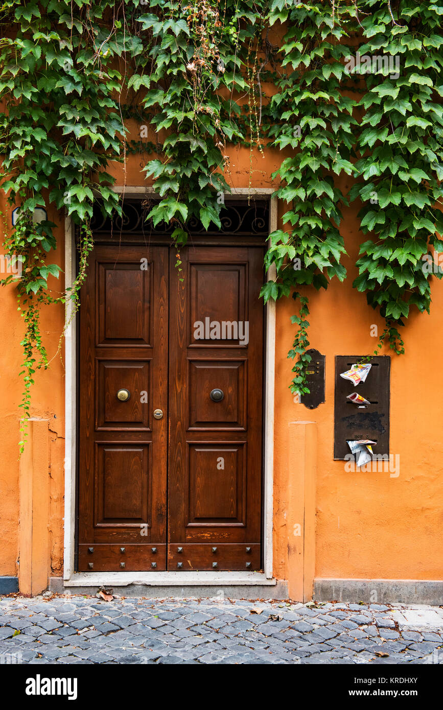 Beautiful door in Rome, Italy Stock Photo - Alamy