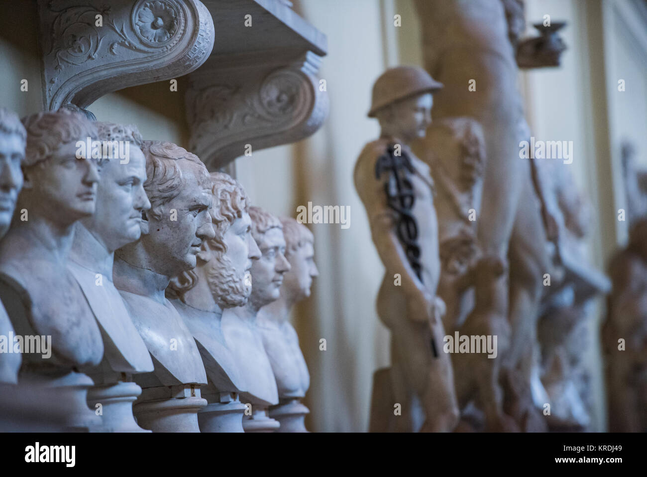 Roman antique statues in a museum Stock Photo - Alamy