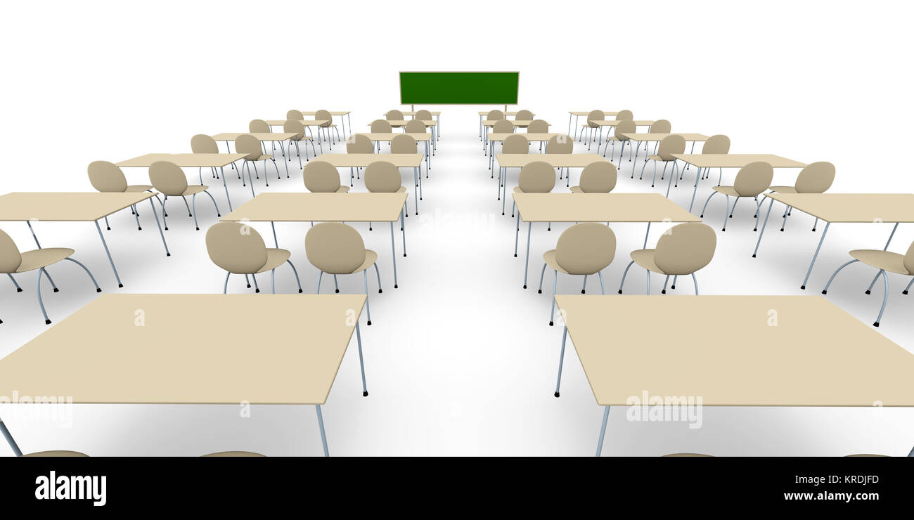 3D rendered Illustration. Classroom Scenery Stock Photo - Alamy