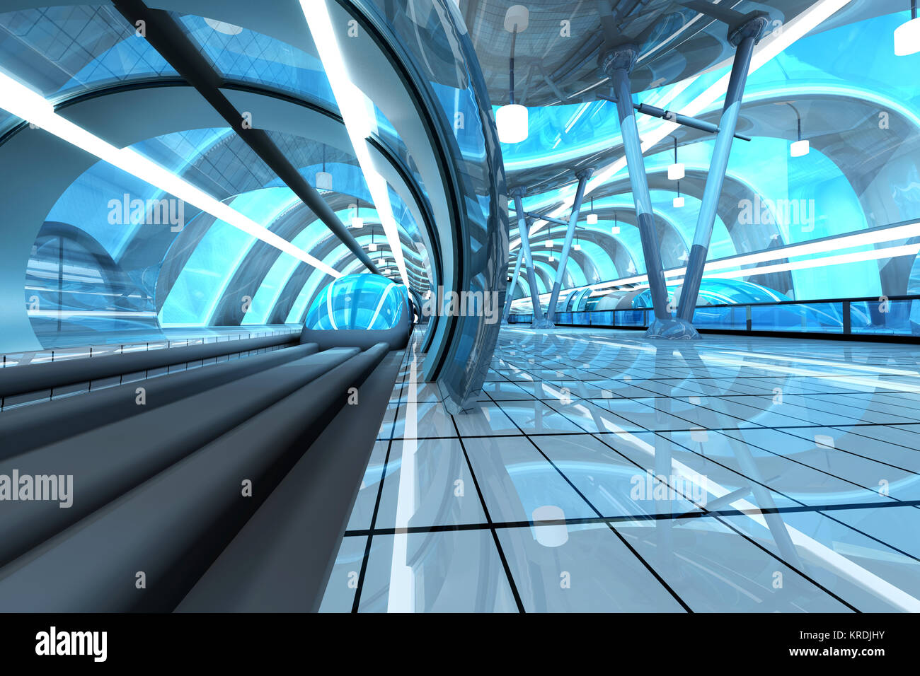 Futuristic subway train station 3d hi-res stock photography and images ...