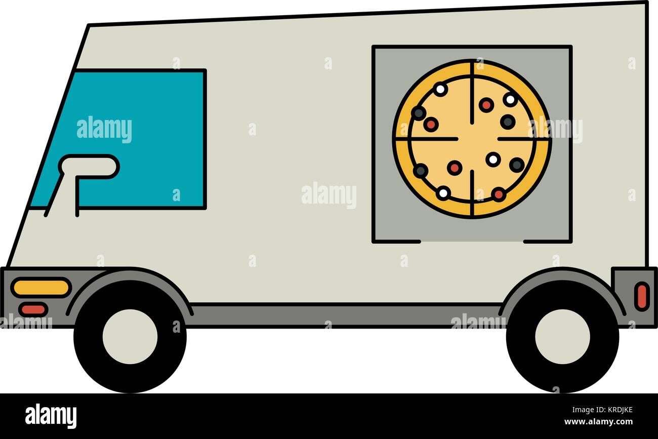 Pizza delivery van Stock Vector Image & Art - Alamy